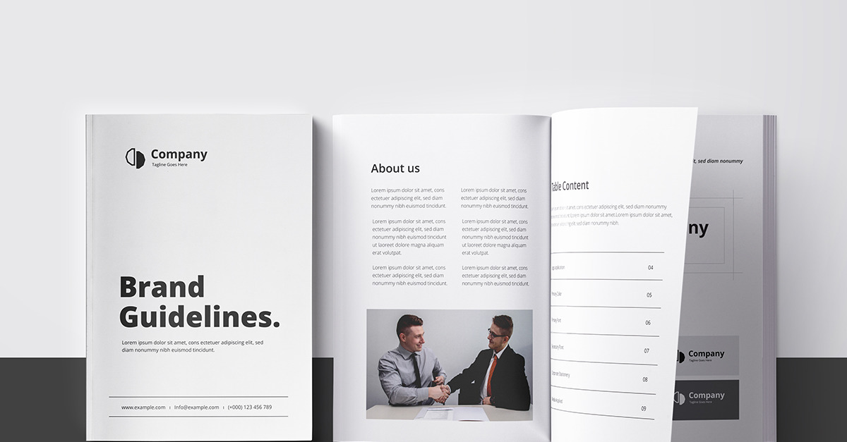 Brand Guideline Design and A4 Brand Manual Template
