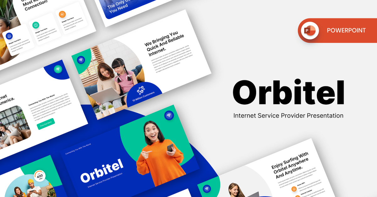 Orbitel — szablon PowerPint dostawcy usług internetowych