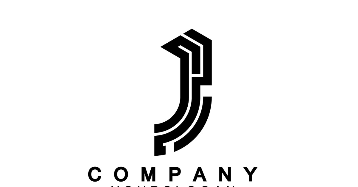 J initial letter logo vector v22 #353995 - TemplateMonster