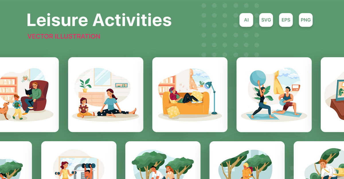 M218_ Leisure Activities Illustration Pack - TemplateMonster