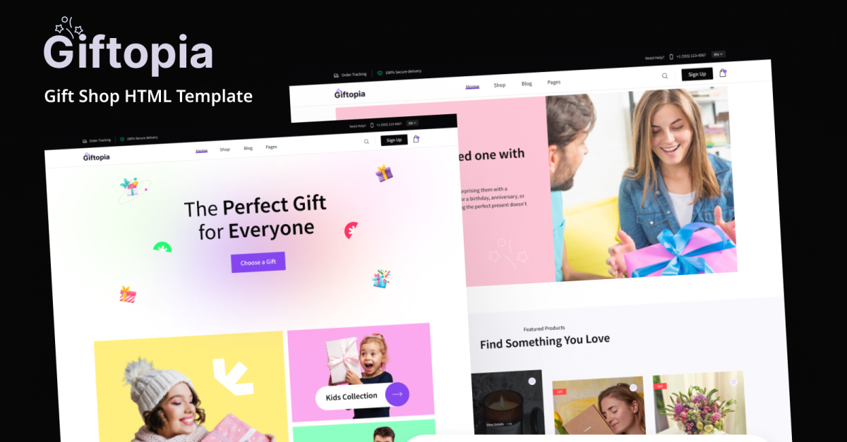 Giftopia - boutique de cadeaux Modèle HTML - TemplateMonster