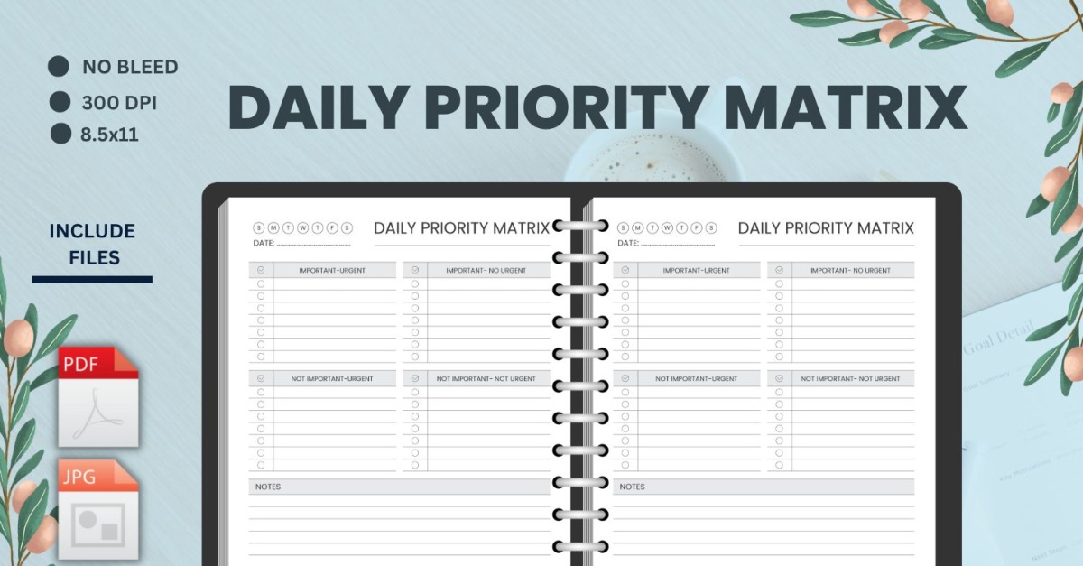 Task Priority Matrix Daily Planner, #354255 - TemplateMonster
