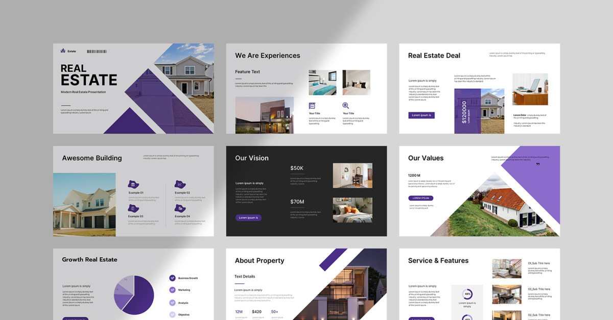 Minimal Emlak Sunumu Powerpoint Şablonu - TemplateMonster