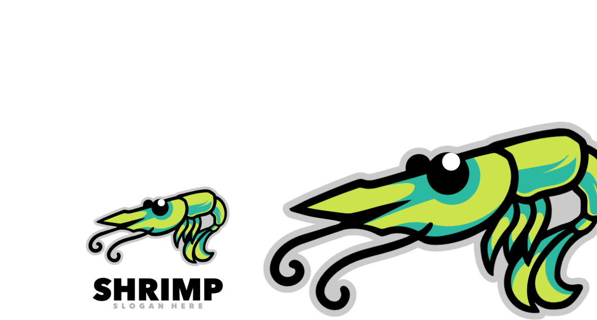 Shrimp mascot logo design simple template - TemplateMonster