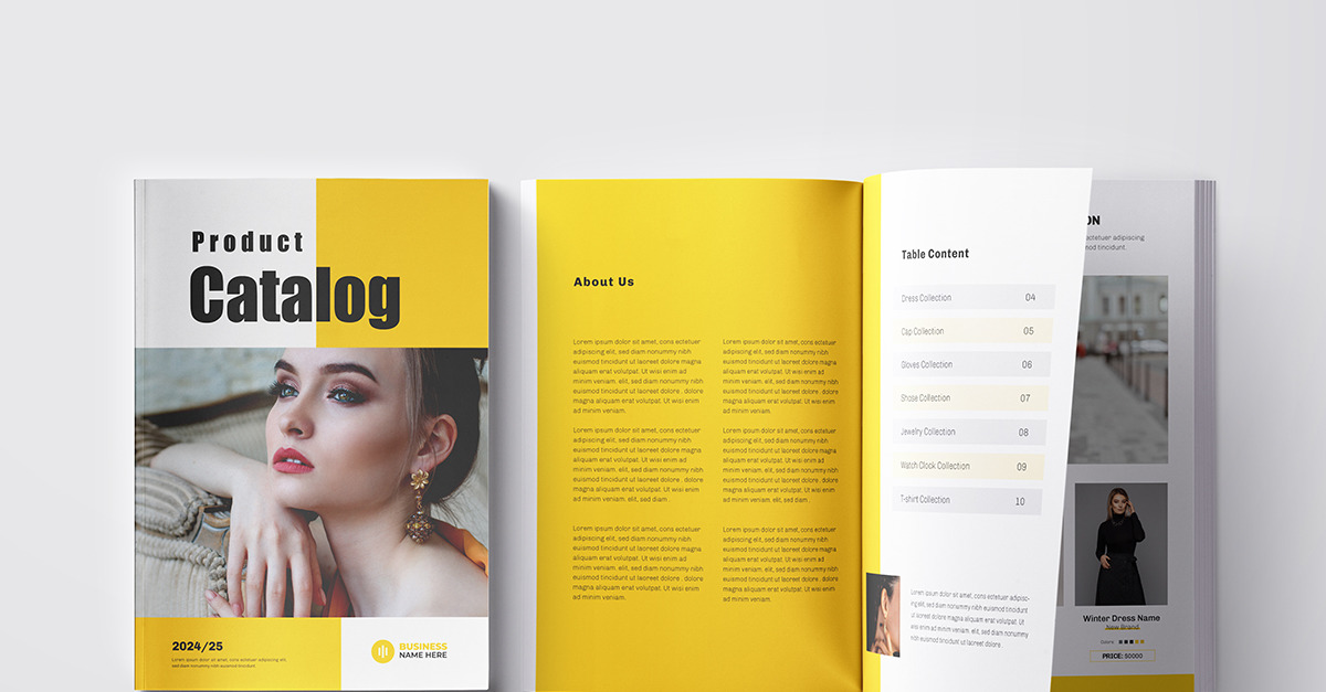 Modello di layout del catalogo prodotti o progettazione del catalogo