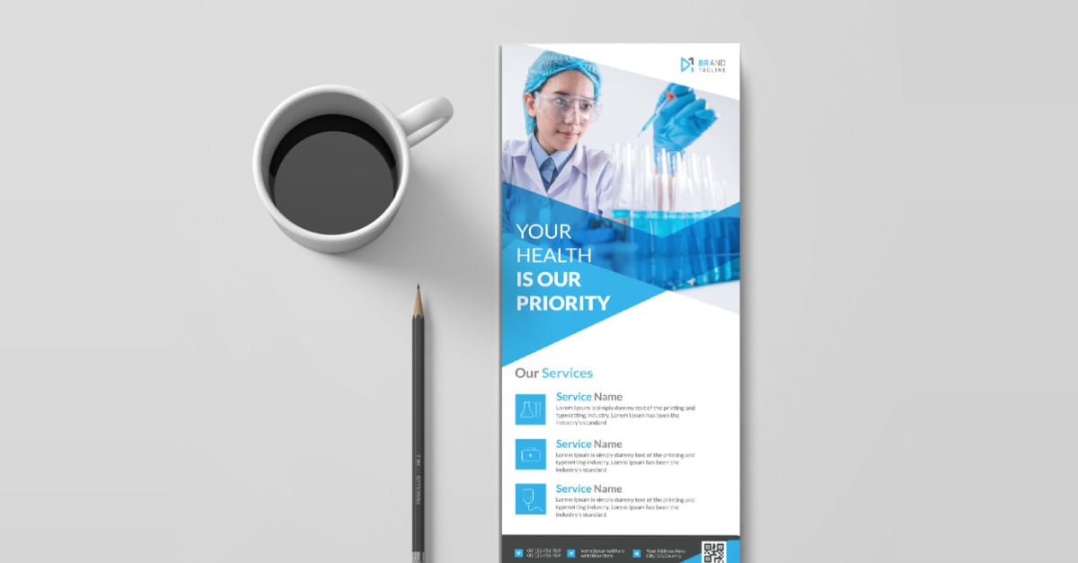 Medical Rack Card Design Template #354753 - TemplateMonster