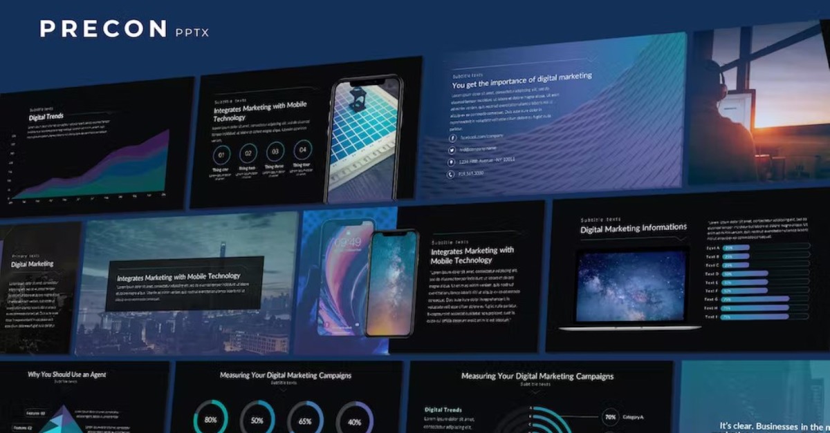 Precon - Tech Business Powerpoint Template - TemplateMonster