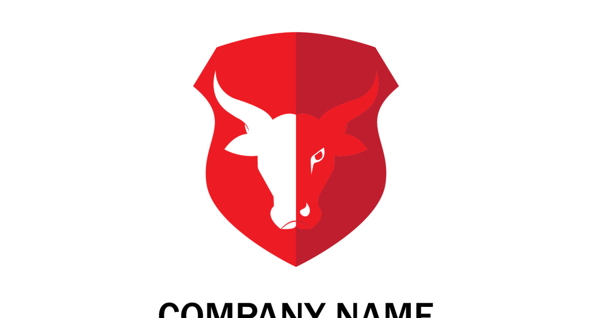 Hayvan Boğa baş simge logo vektör v24 - TemplateMonster
