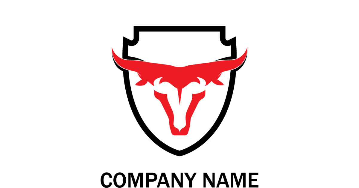 Hayvan Boğa baş simge logo vektör v27 - TemplateMonster