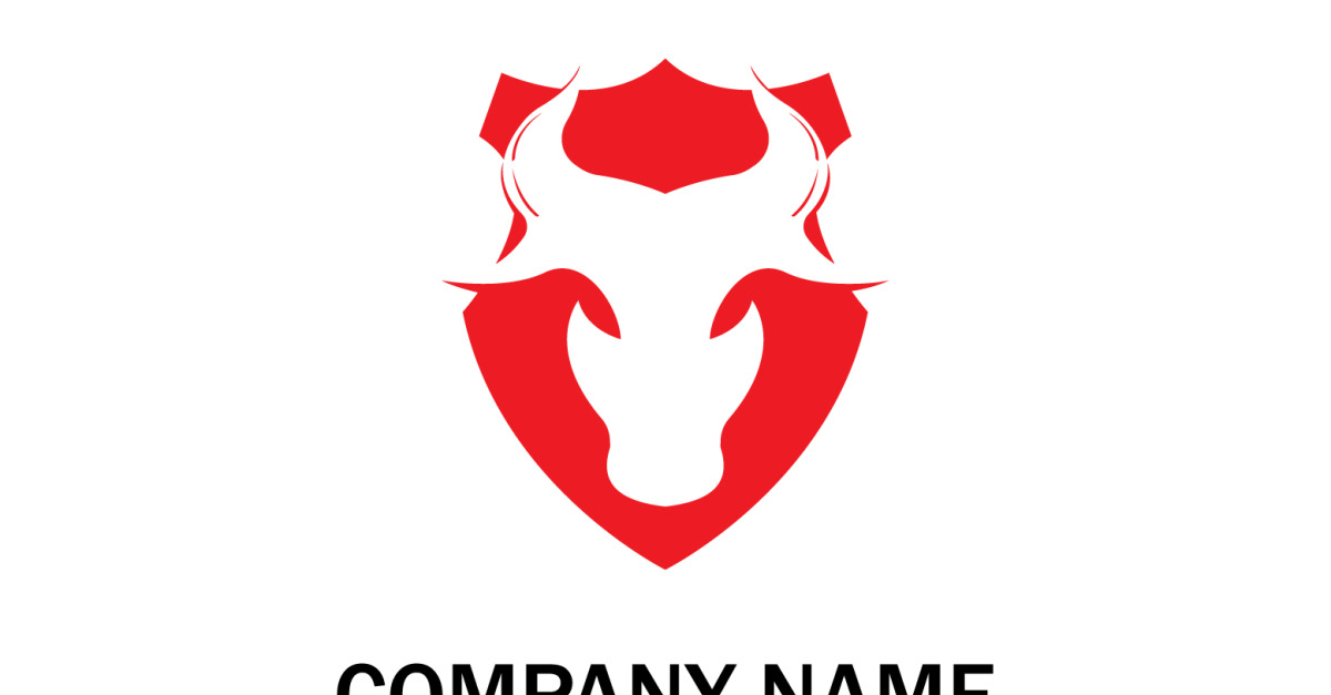 Hayvan Boğa baş simge logo vektör v48 - TemplateMonster