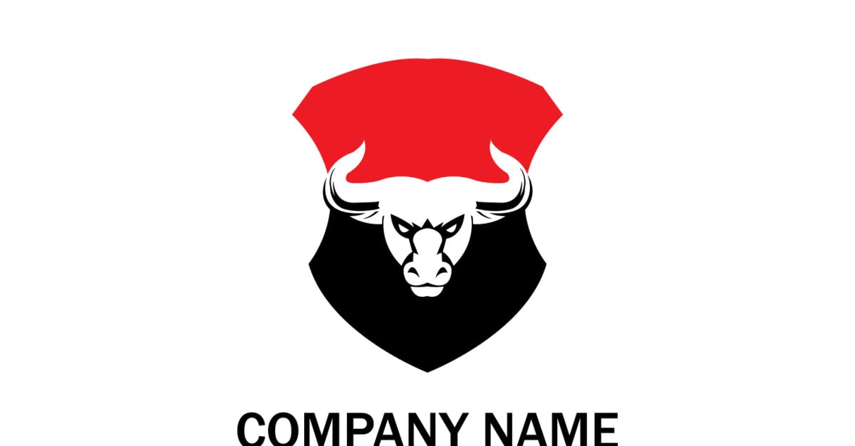 Hayvan Boğa baş simge logo vektör v51 - TemplateMonster