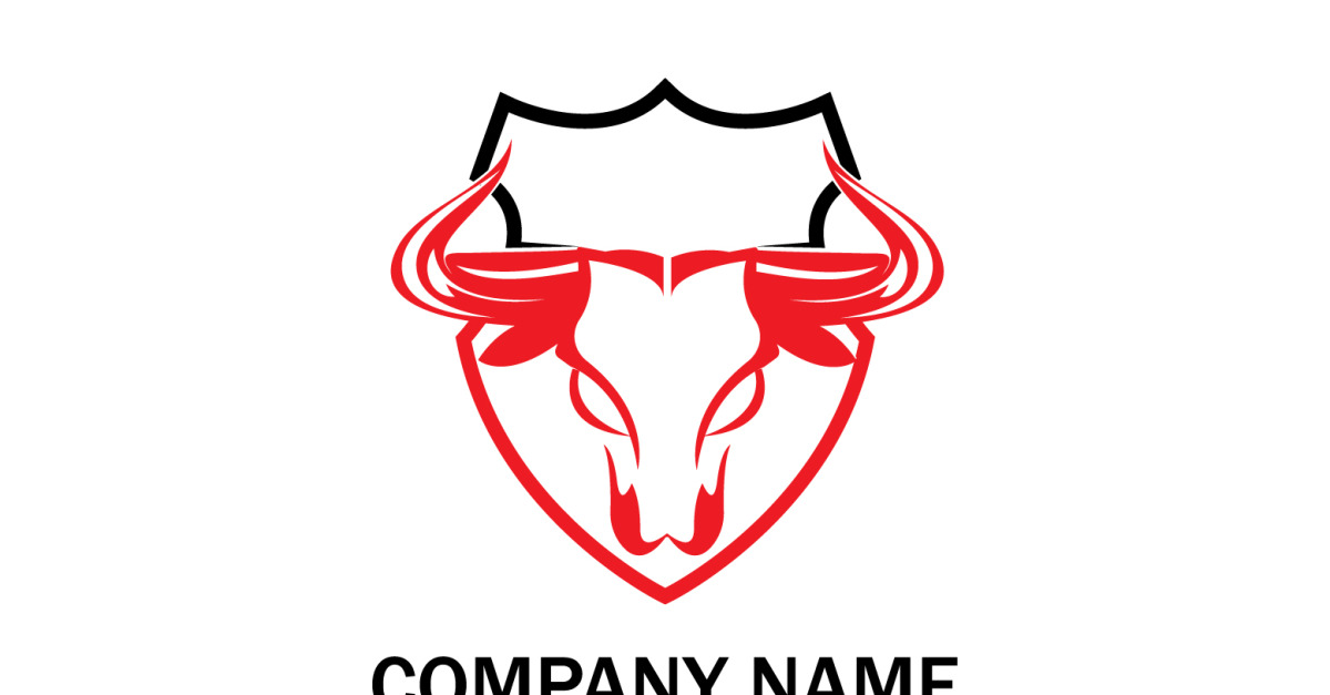 Wektor logo głowy byka zwierzęcego v11 - TemplateMonster