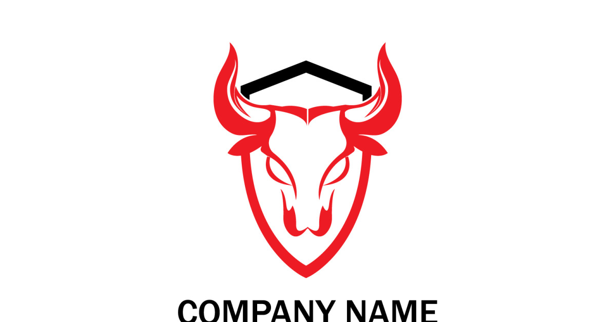 Wektor logo głowy byka zwierzęcego v13 - TemplateMonster