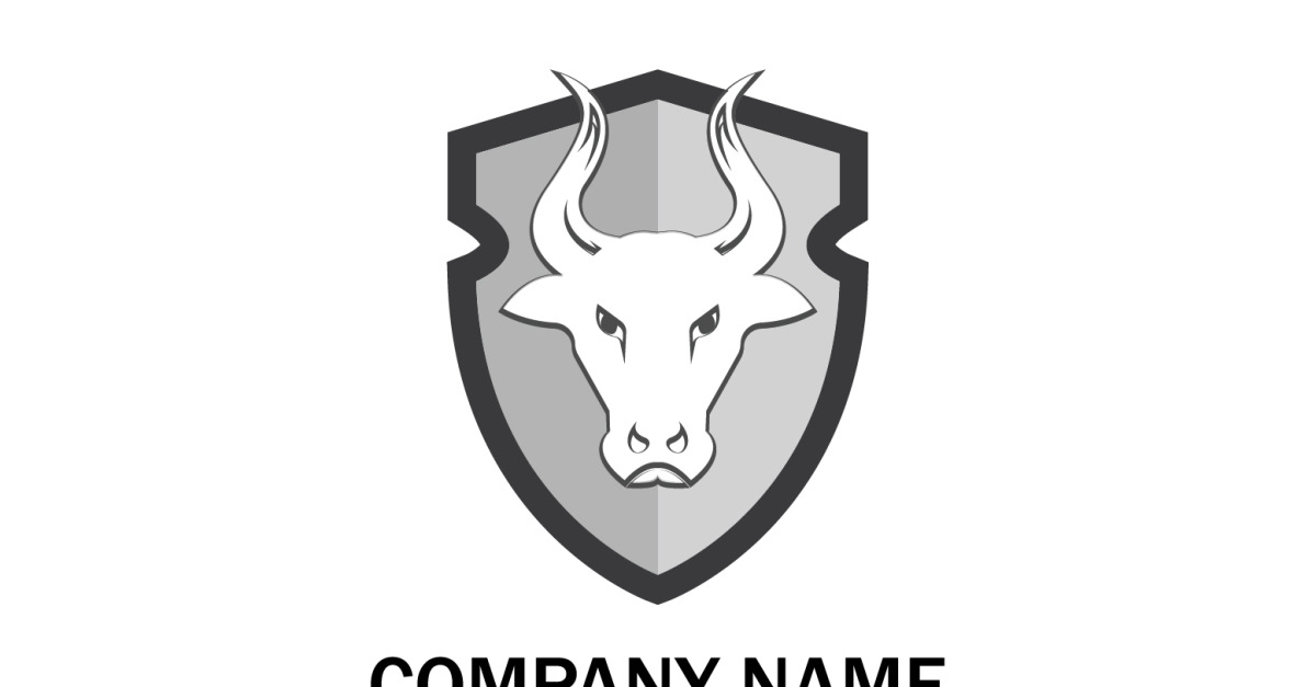 Wektor logo głowy byka zwierzęcego v22 - TemplateMonster