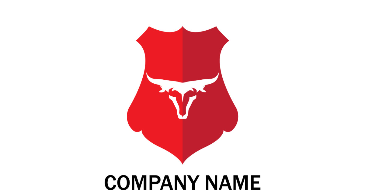 Wektor logo głowy byka zwierzęcego v25 - TemplateMonster