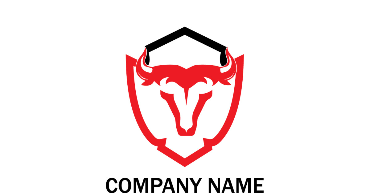 Wektor logo głowy byka zwierzęcego v29 - TemplateMonster