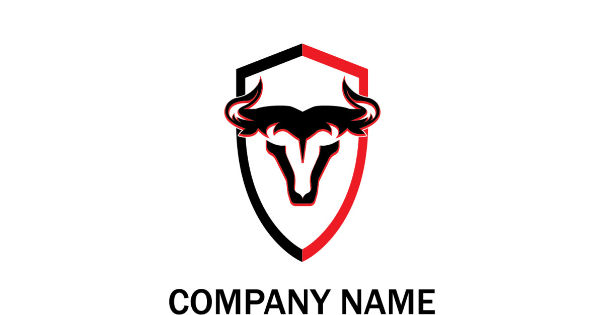 Wektor logo głowy byka zwierzęcego v31 - TemplateMonster