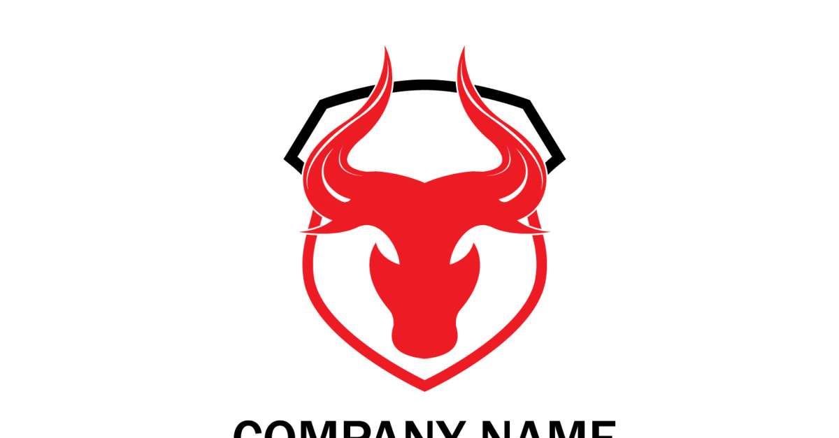 Wektor logo głowy byka zwierzęcego v37 - TemplateMonster