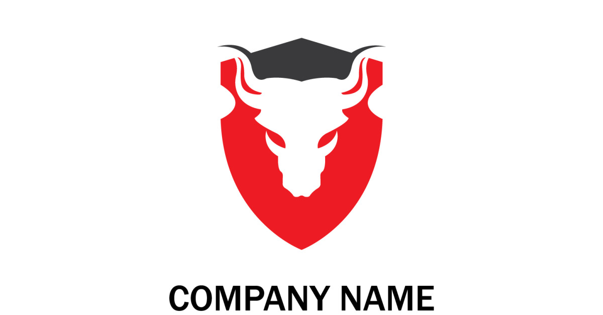 Wektor logo głowy byka zwierzęcego v41 - TemplateMonster