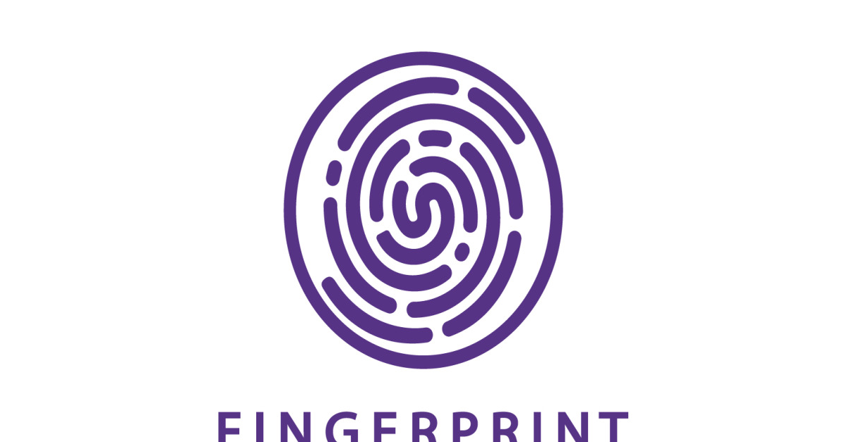 Fingerprint security lock logo vector v8 - TemplateMonster