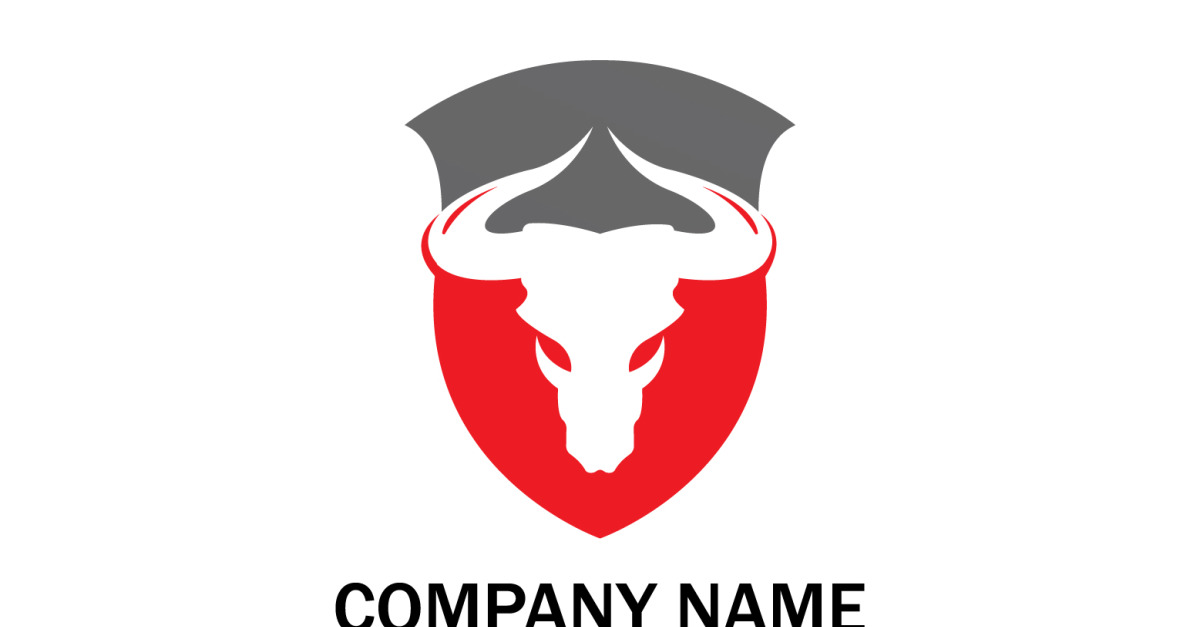 Hayvan Boğa baş simge logo vektör v43 - TemplateMonster