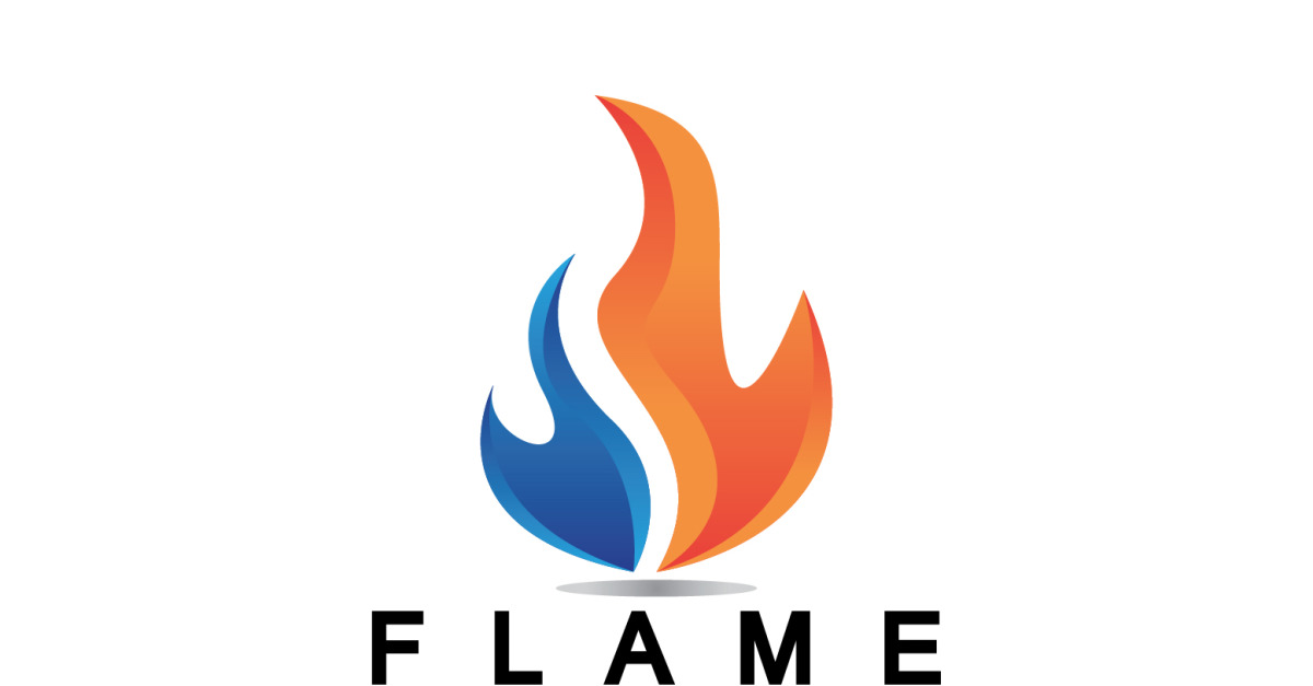 Sıcak yanan ateş alev logo vektör v20 - TemplateMonster