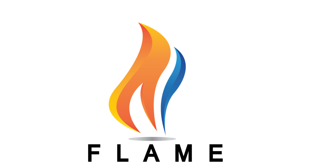 Sıcak yanan ateş alev logo vektör v21 - TemplateMonster