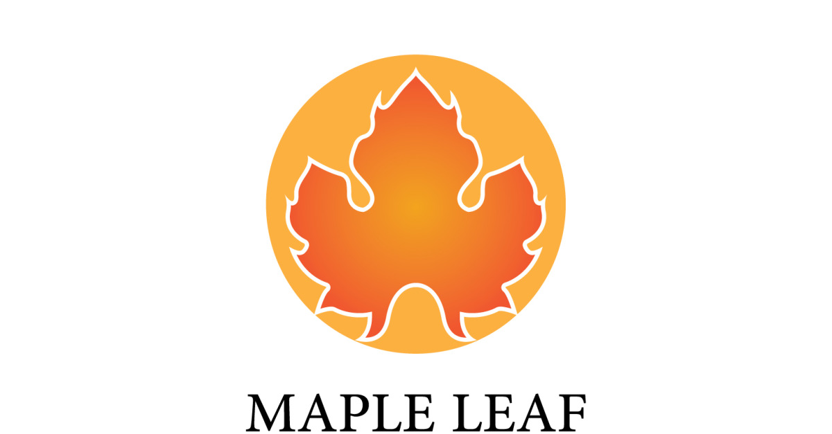 Leaf Mapple vector logo icon v38 #355089 - TemplateMonster