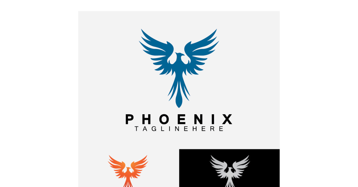 Phoenix bird logo vector v28 #355160 - TemplateMonster