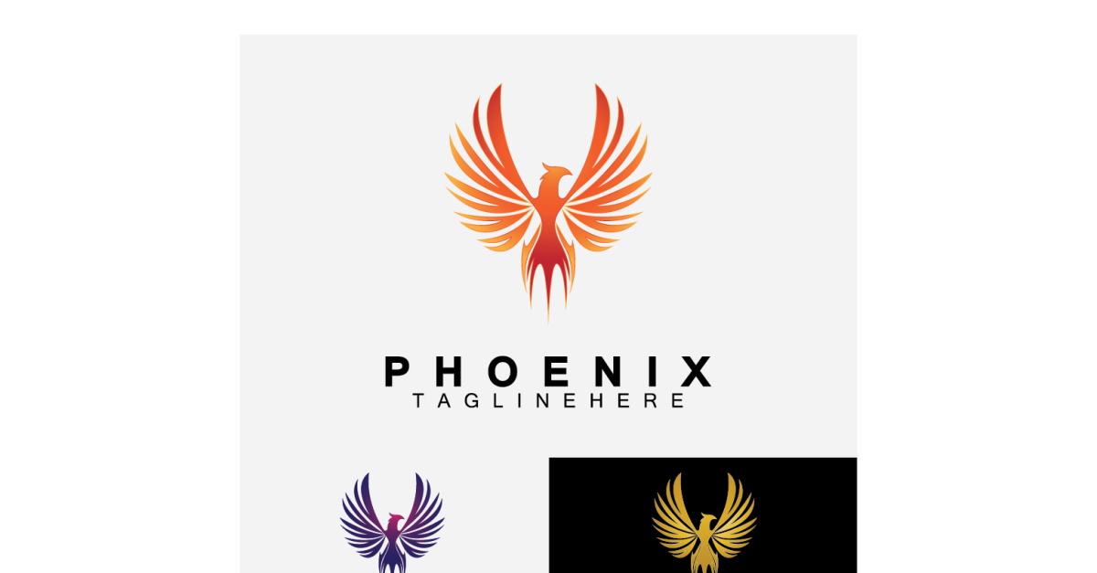 Phoenix bird logo vector v36 #355173 - TemplateMonster