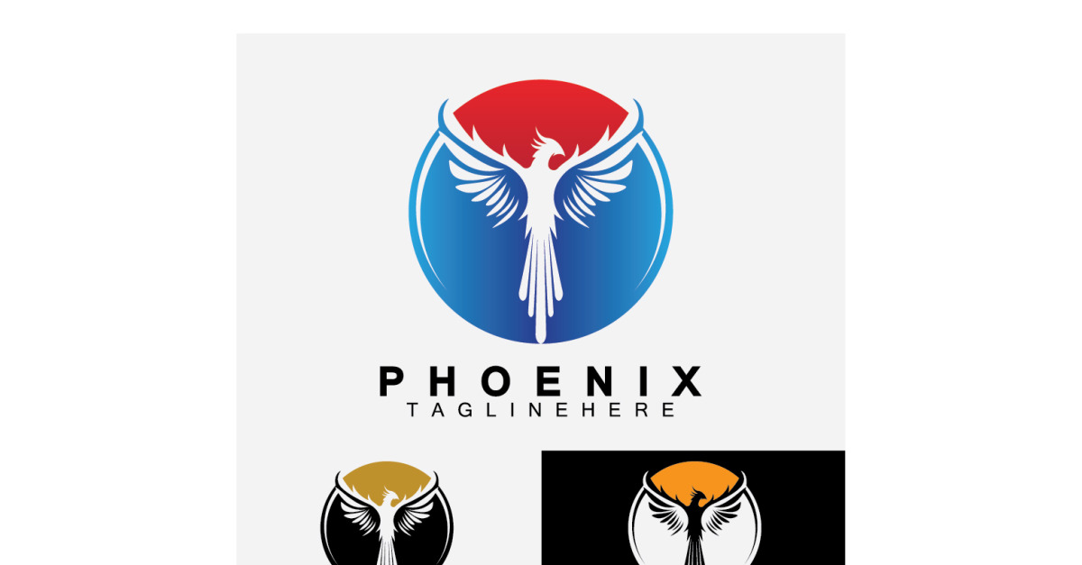 Phoenix bird logo vector v6 #355144 - TemplateMonster