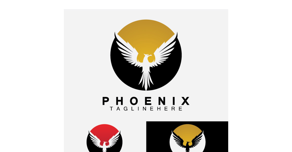 Phoenix bird logo vector v9 #355148 - TemplateMonster