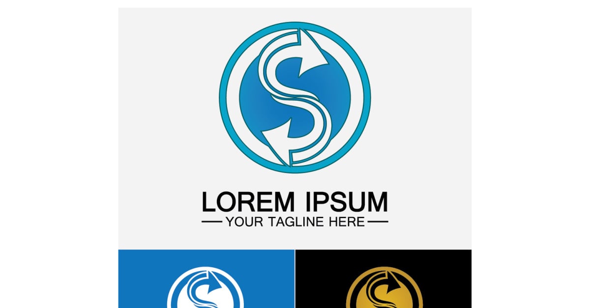 S initial name letter logo icon v40 #355229 - TemplateMonster