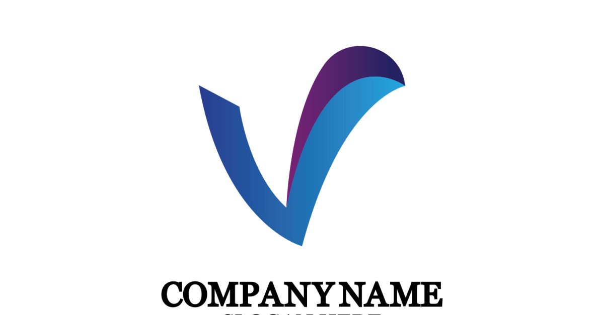 V initial name letter logo template v7 - TemplateMonster