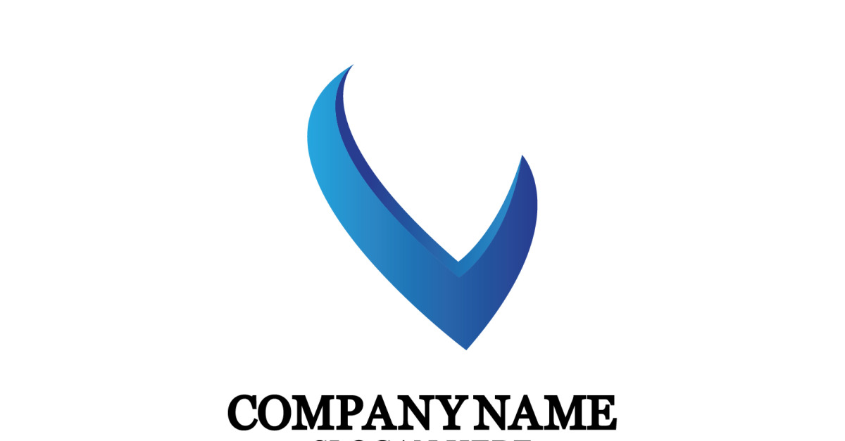 V modèle de logo de lettre de nom initial v5