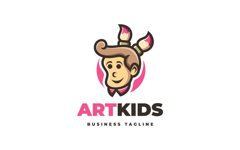 Modèle de logo pour enfants d'art ludique