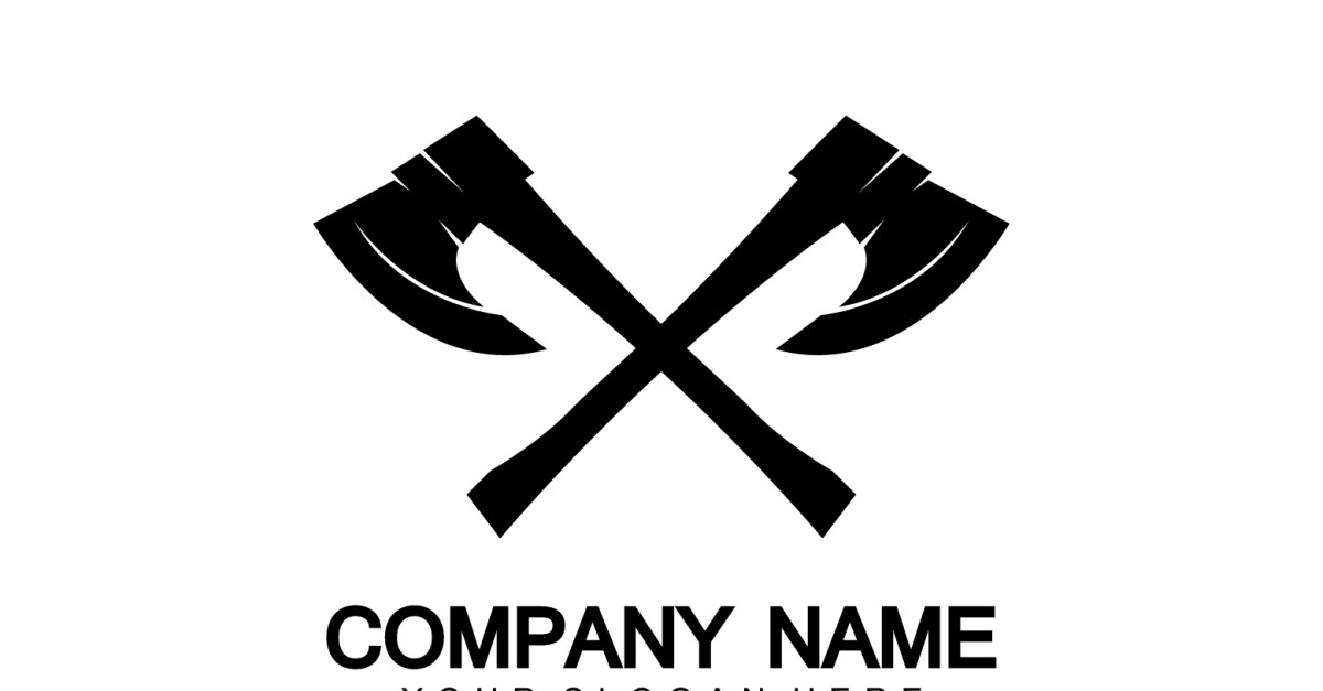 Modèle d'icône de hache logo vectoriel v10