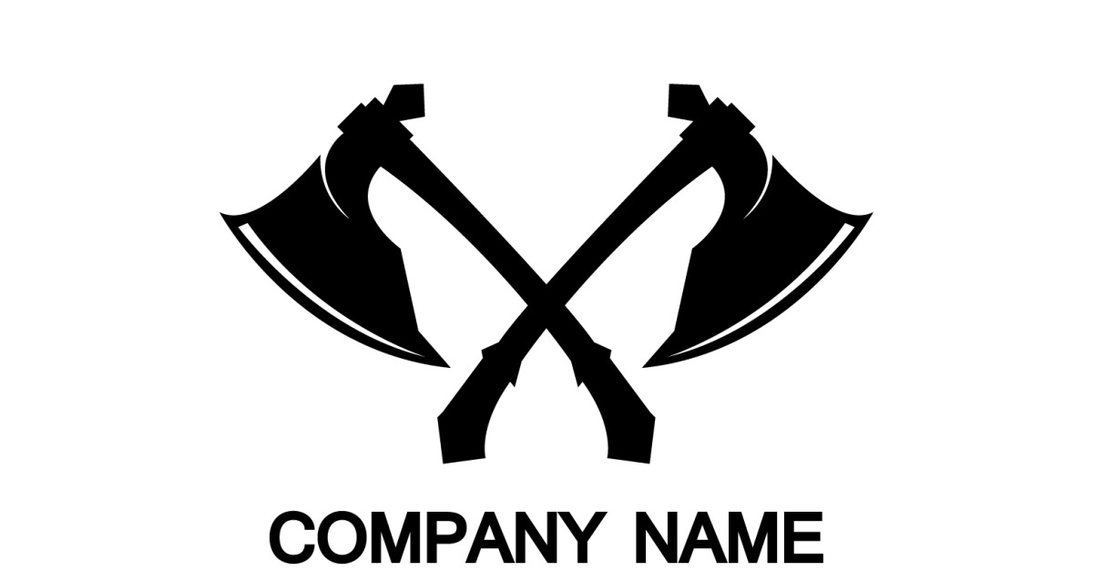 Modèle d'icône de hache logo vectoriel v2