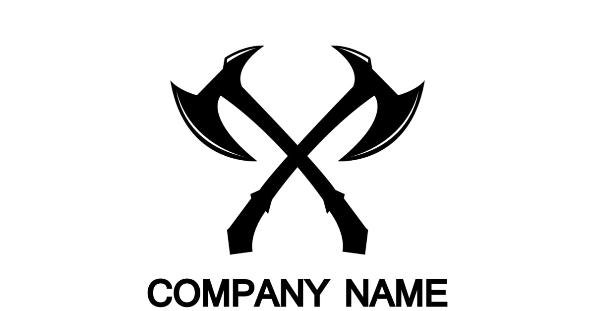 Modèle d'icône de hache logo vectoriel v3