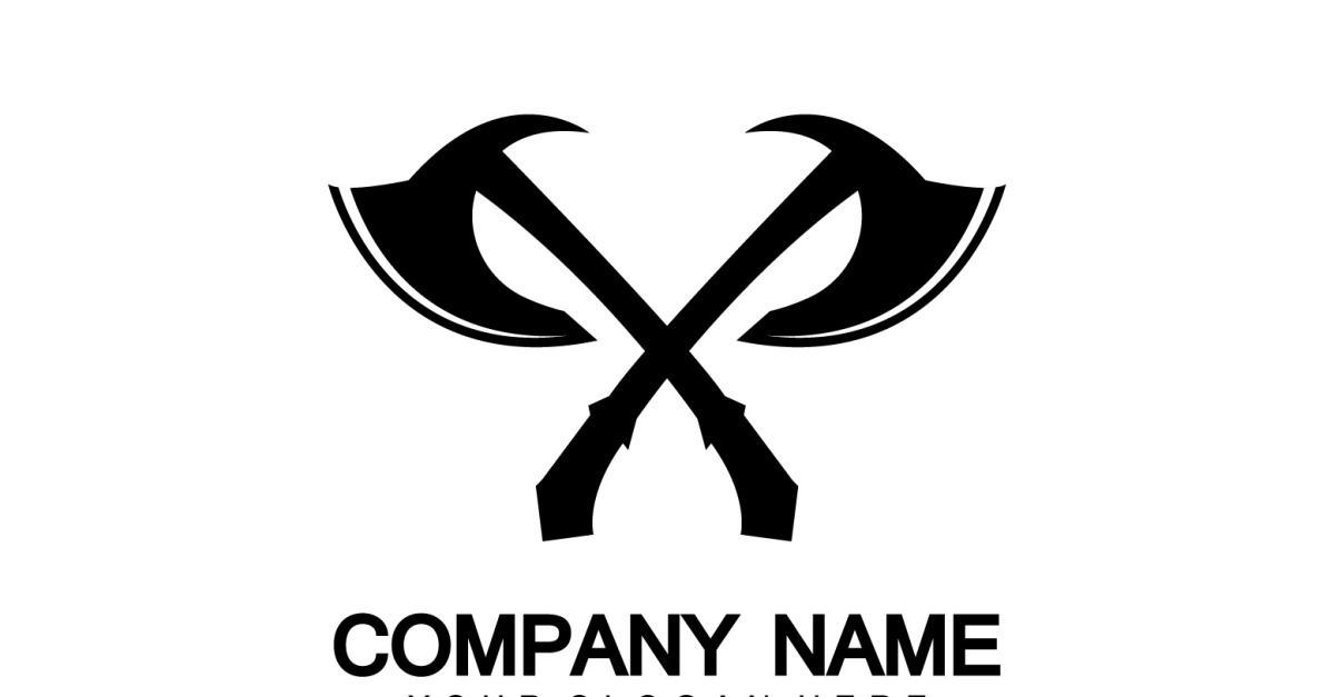 Modèle d'icône de hache logo vectoriel v7