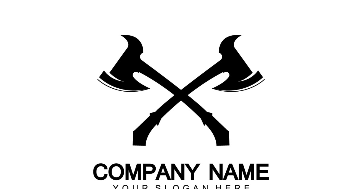Modèle d'icône de hache logo vectoriel v9