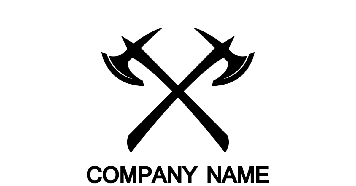 Modèle d'icône de hache logo vectoriel v12