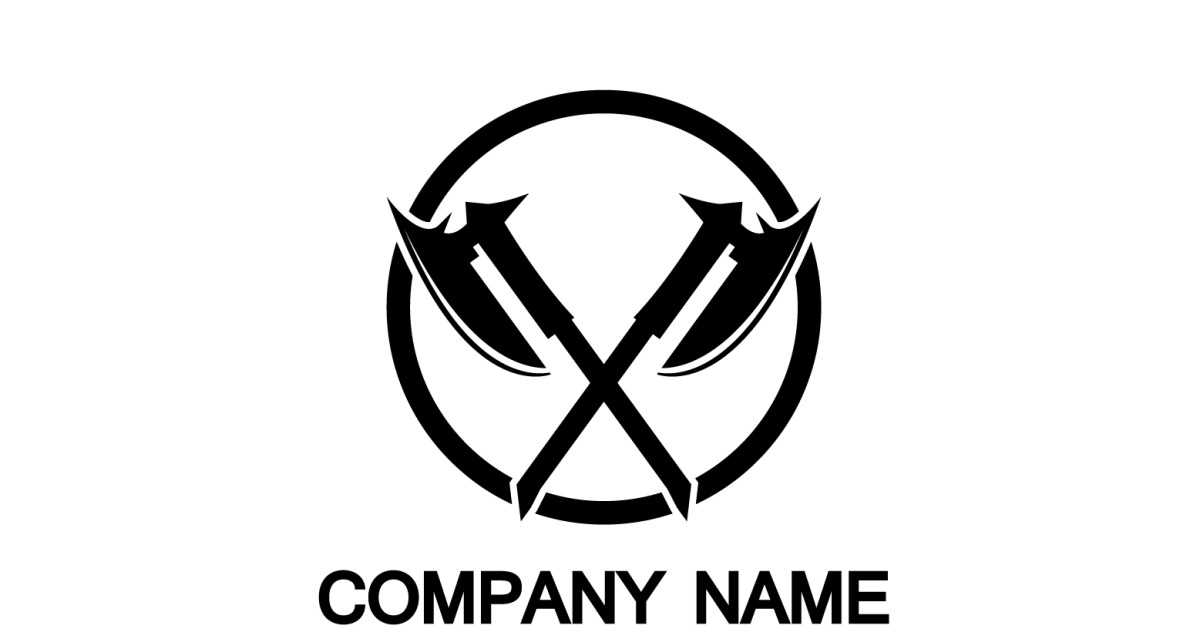 Modèle dicône de hache logo vectoriel v34