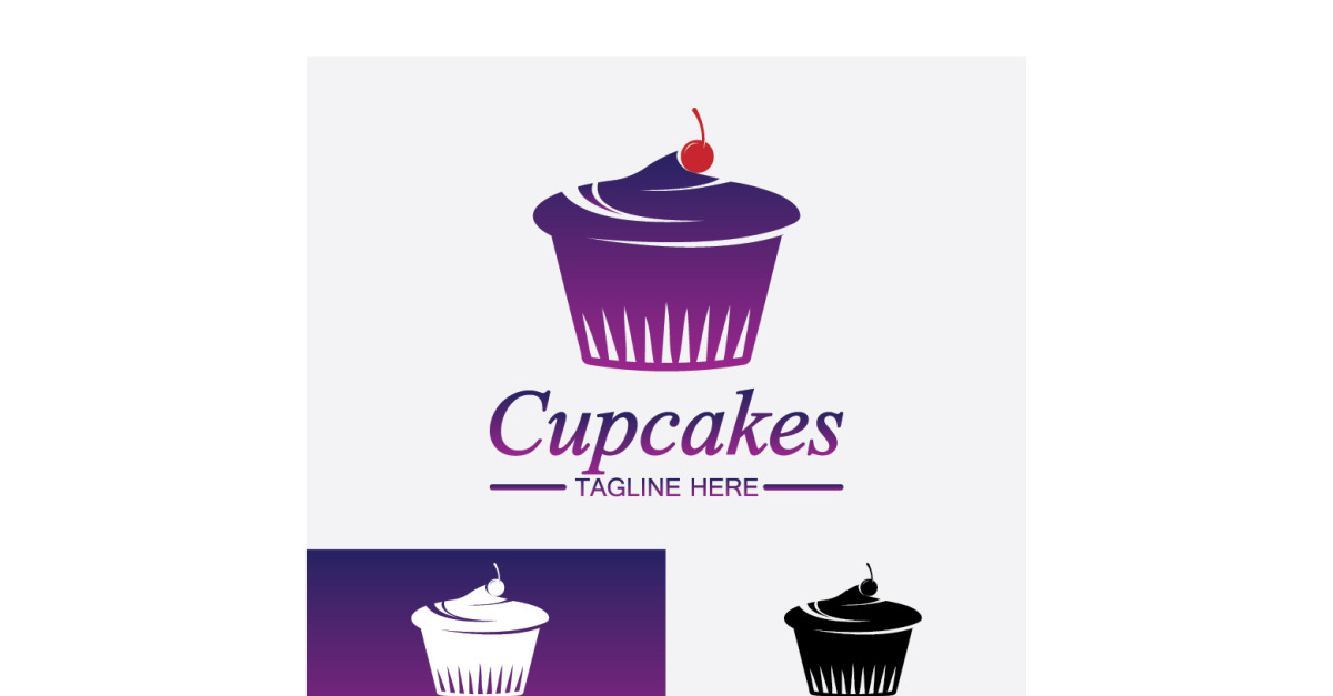 Cupcake cibo icona logo vettoriale v27 - TemplateMonster