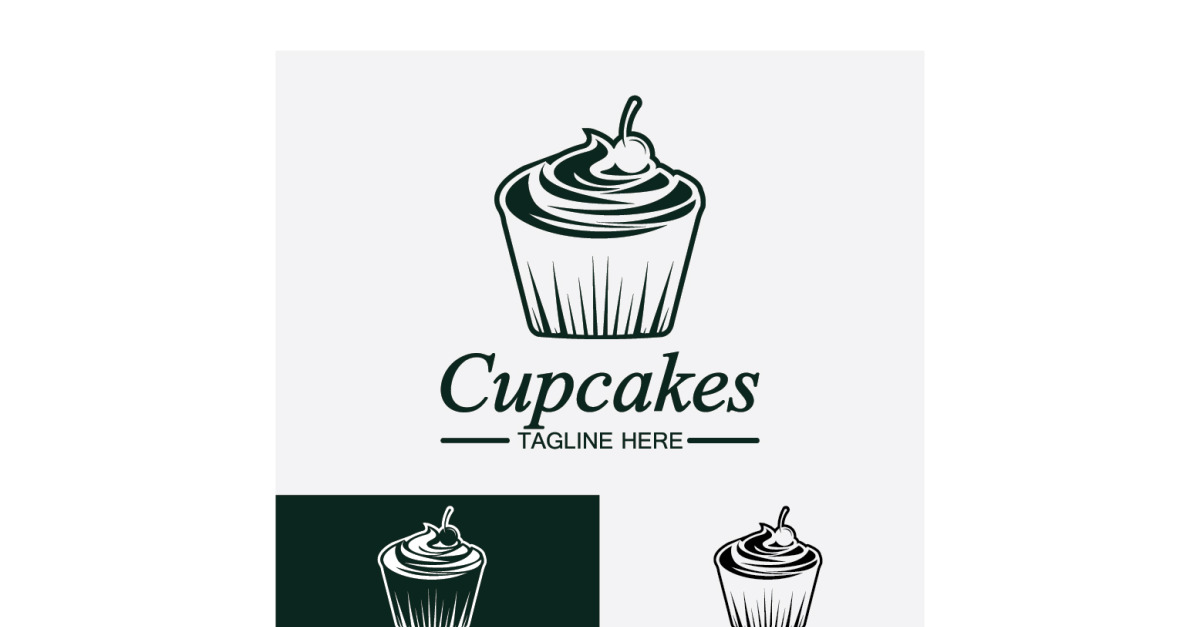 Cupcake cibo icona logo vettoriale v31 - TemplateMonster