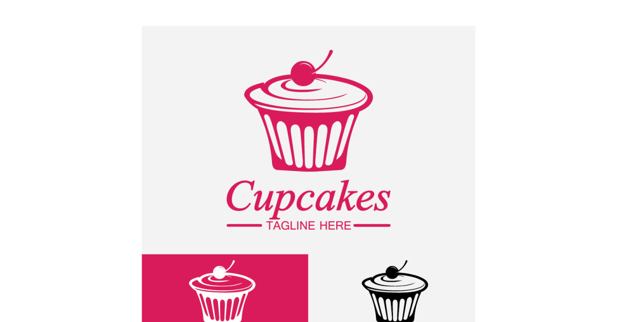 Cupcake food logo icon vector v25 #355909 - TemplateMonster