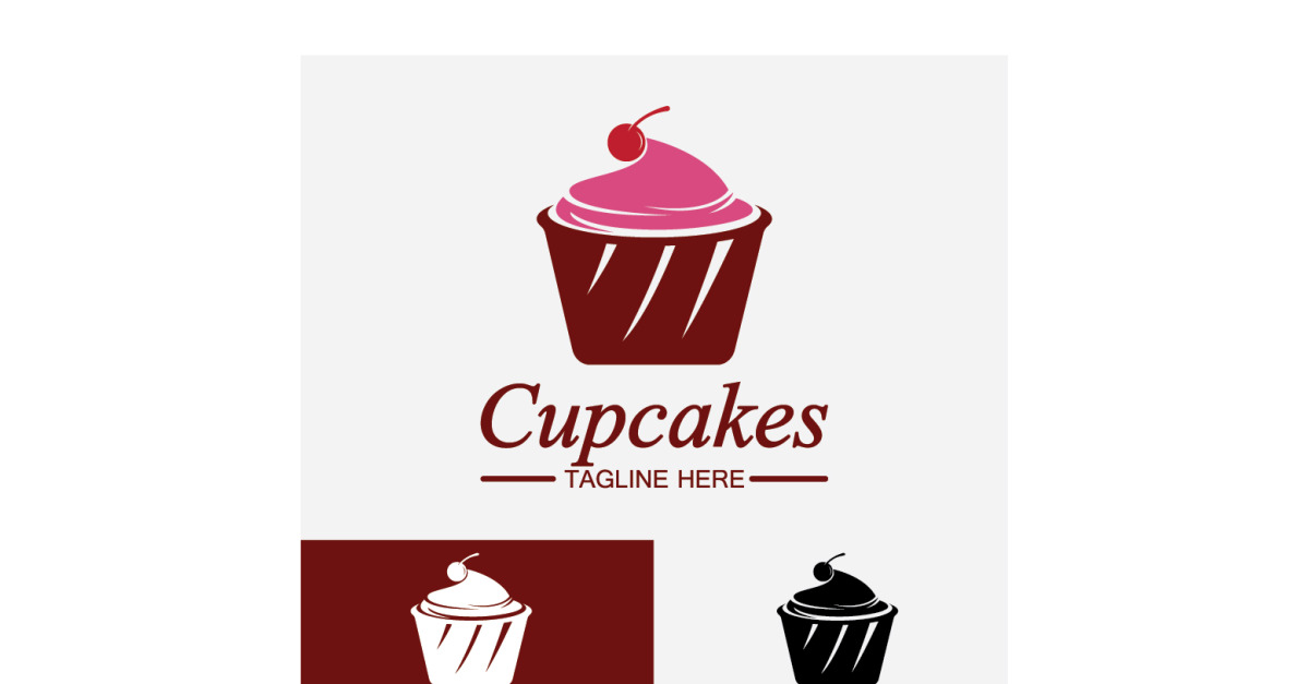 Cupcake food logo icon vector v26 #355922 - TemplateMonster