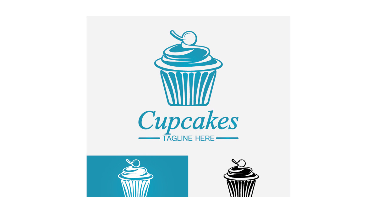 Cupcake food logo icon vector v28 #355919 - TemplateMonster