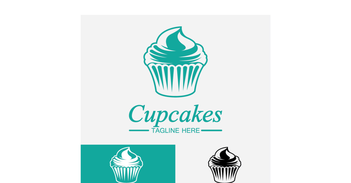 Cupcake food logo icon vector v33 #355916 - TemplateMonster