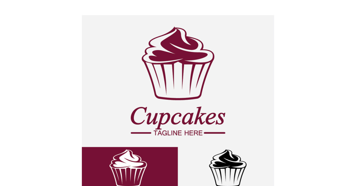 Cupcake food logo icon vector v35 #355924 - TemplateMonster